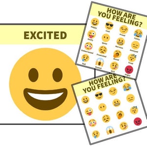 Emoji Printable Display / Feelings & Emotions Chart / Flashcards ...