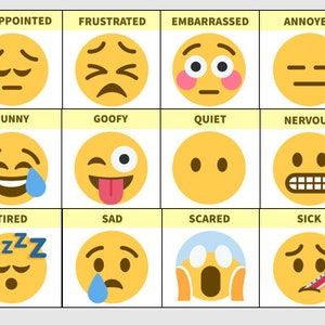 Emoji Printable Display / Feelings & Emotions Chart / Flashcards ...