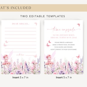 Editable Blush Pink Fairy First Birthday Time Capsule Canva Template ...