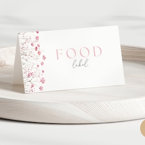 EDITABLE Pink Minimalist Food Label Canva Template for Baby Shower ...