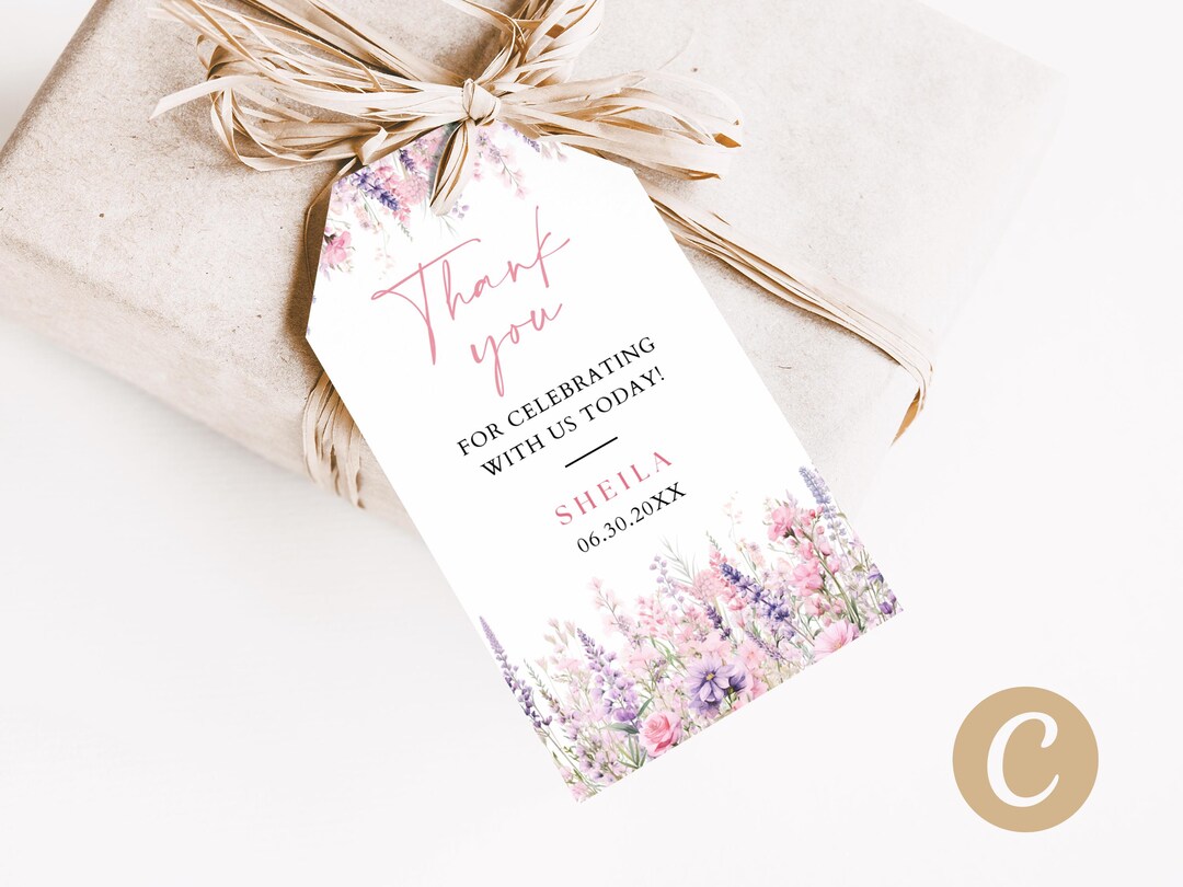 LDS Baptism Thank You Tag for Girl Canva Template, Purple Lilac ...