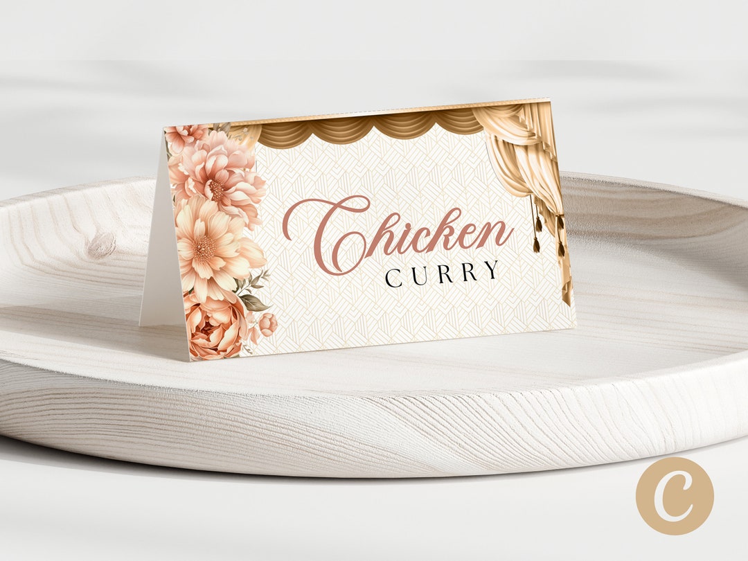 Mehndi Rose Gold Editable Food Label Canva Template for Indian Wedding ...