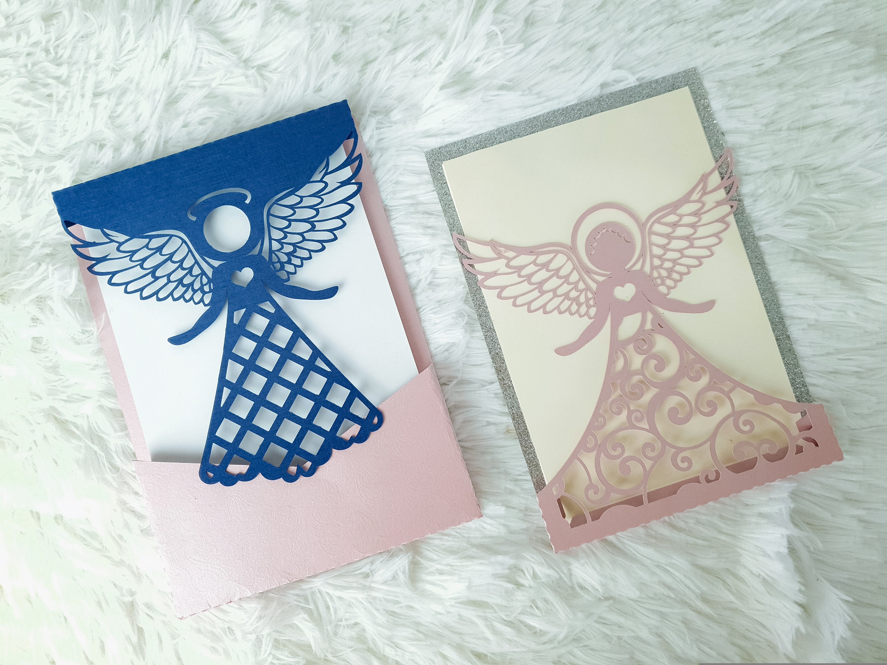 4 Angel Baptism Laser Cut Invitation Template for Baptism Boy - Etsy