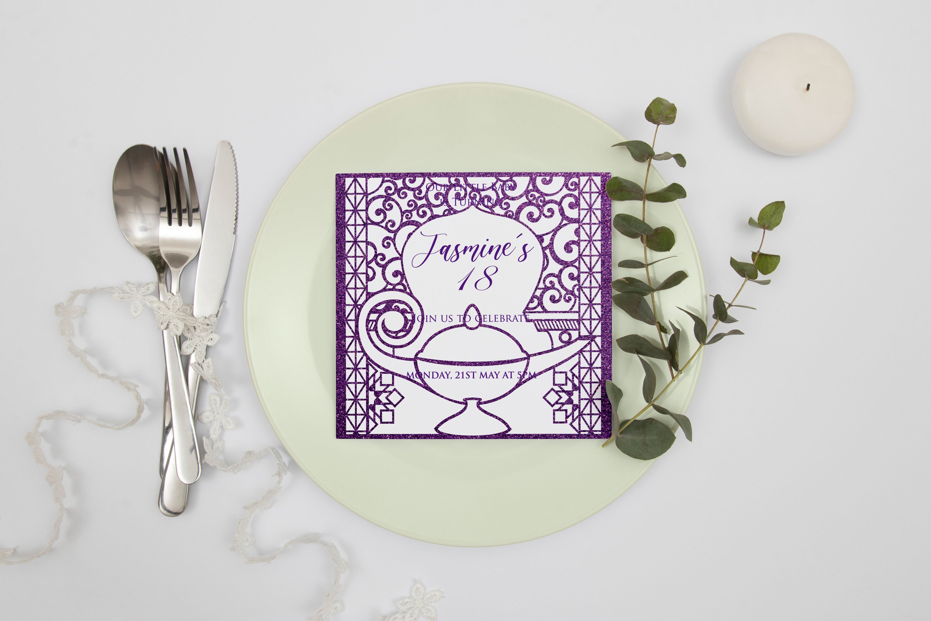 Princess Magical Design SVG Invitation Template for Quinceanera ...