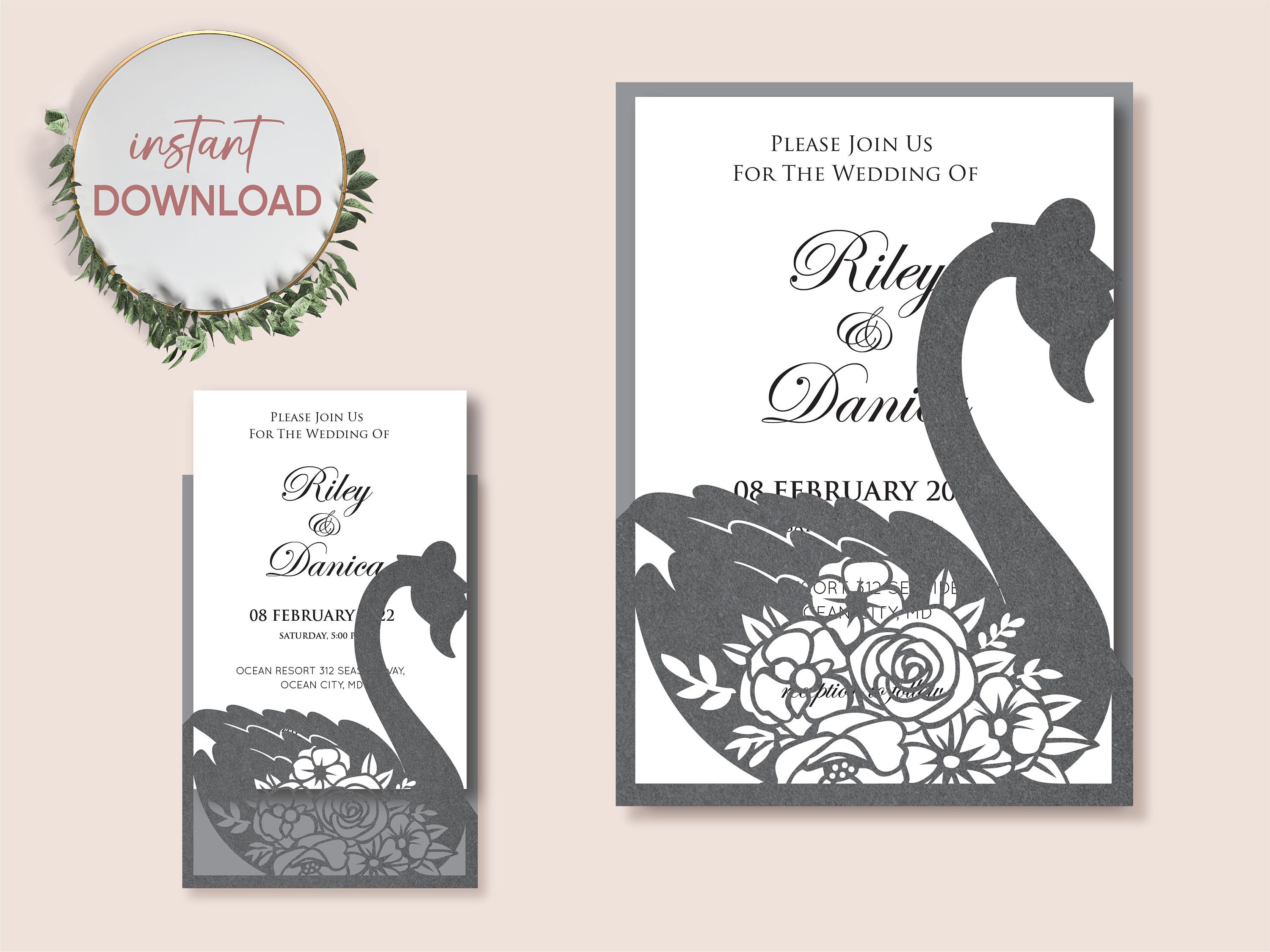 Swan Wedding Invitations