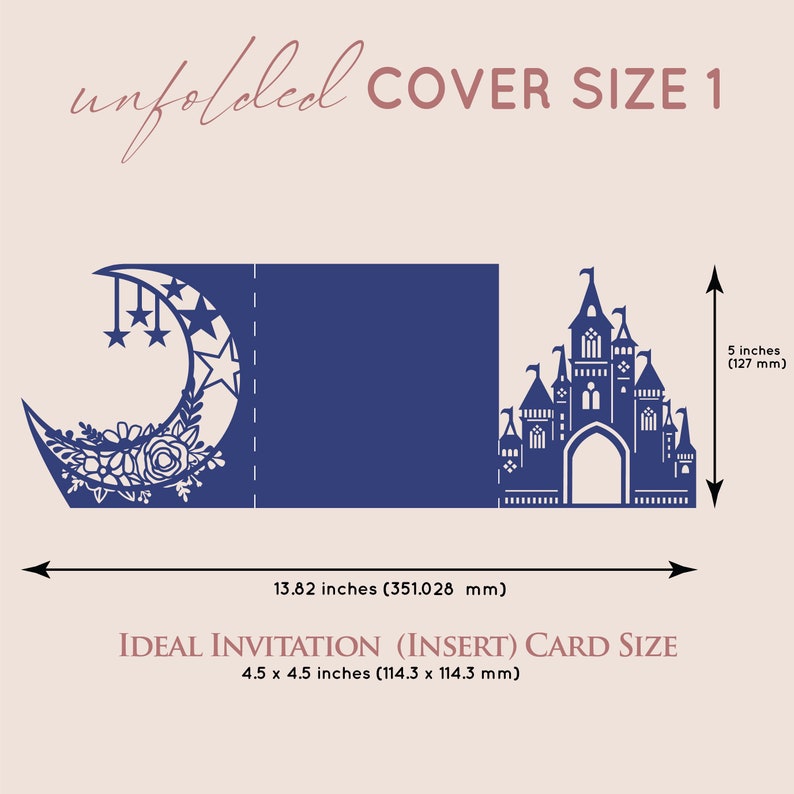 Fairy Tale Castle Carriage Princess Laser Cut Invitation Template for ...