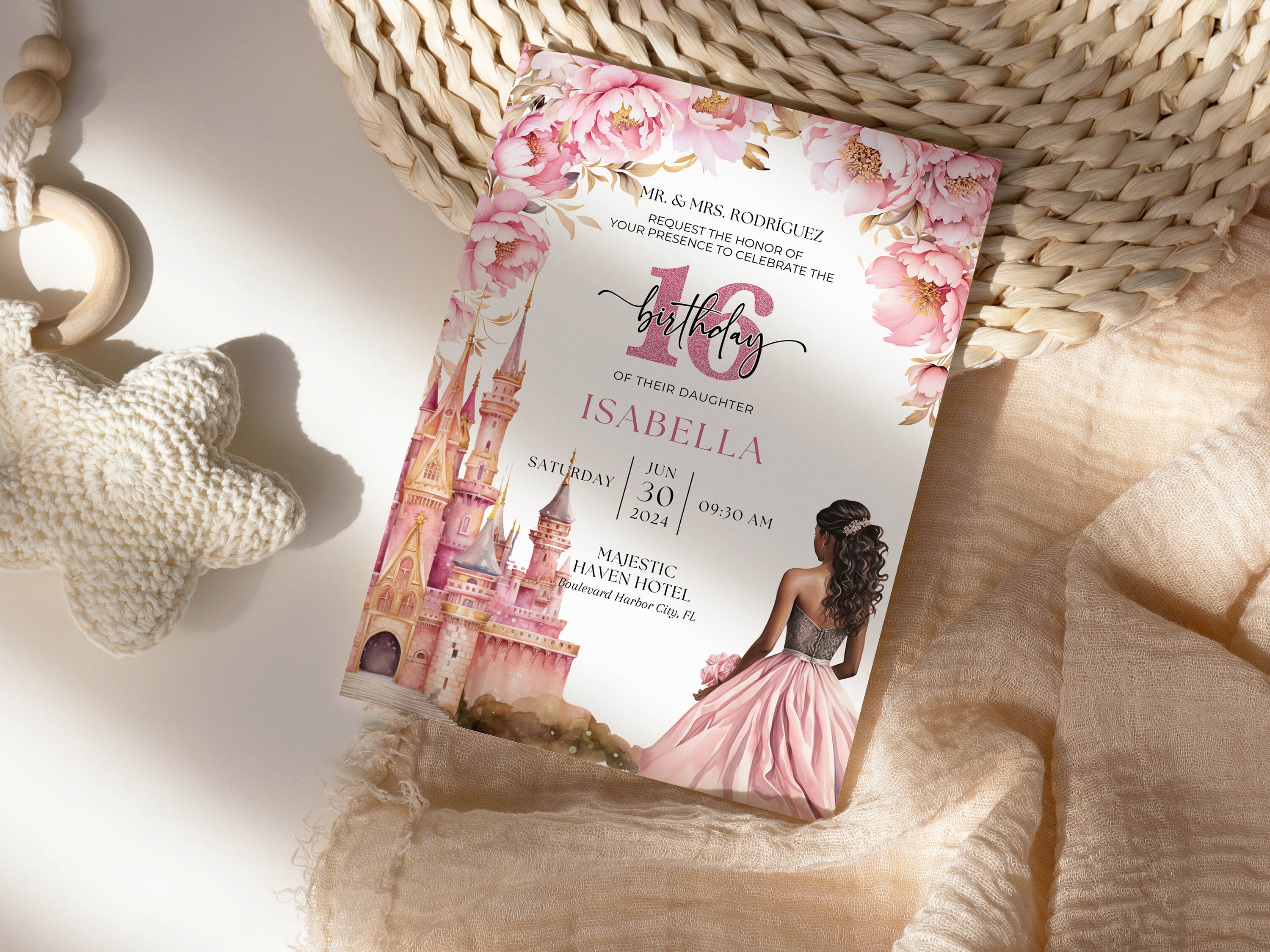 Magical Fairytale Theme Invitation, Princess Castle Birthday Template ...