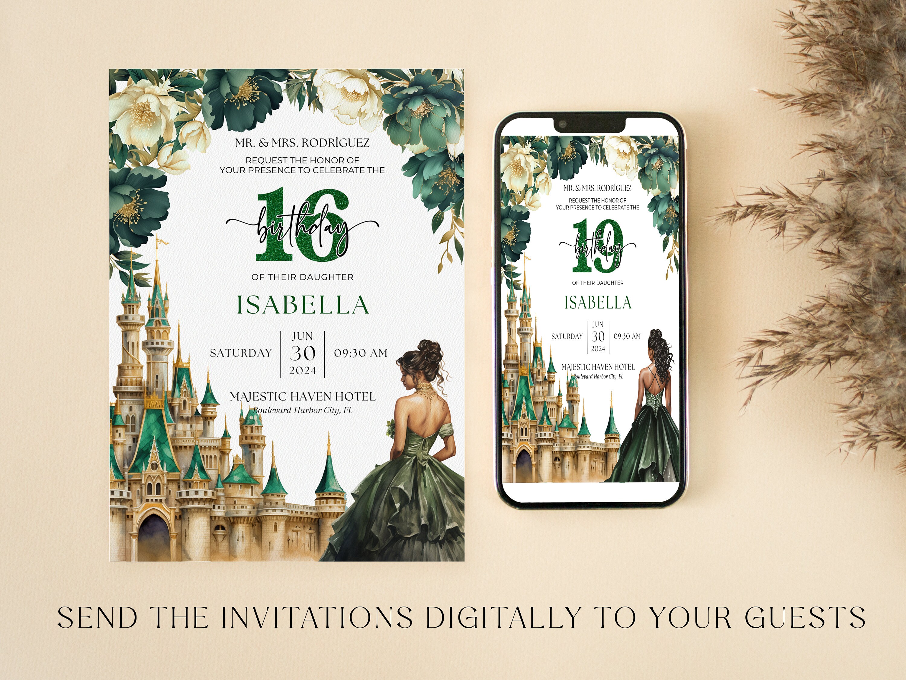 Magical Fairytale Theme Invitation, Princess Castle Birthday Template ...