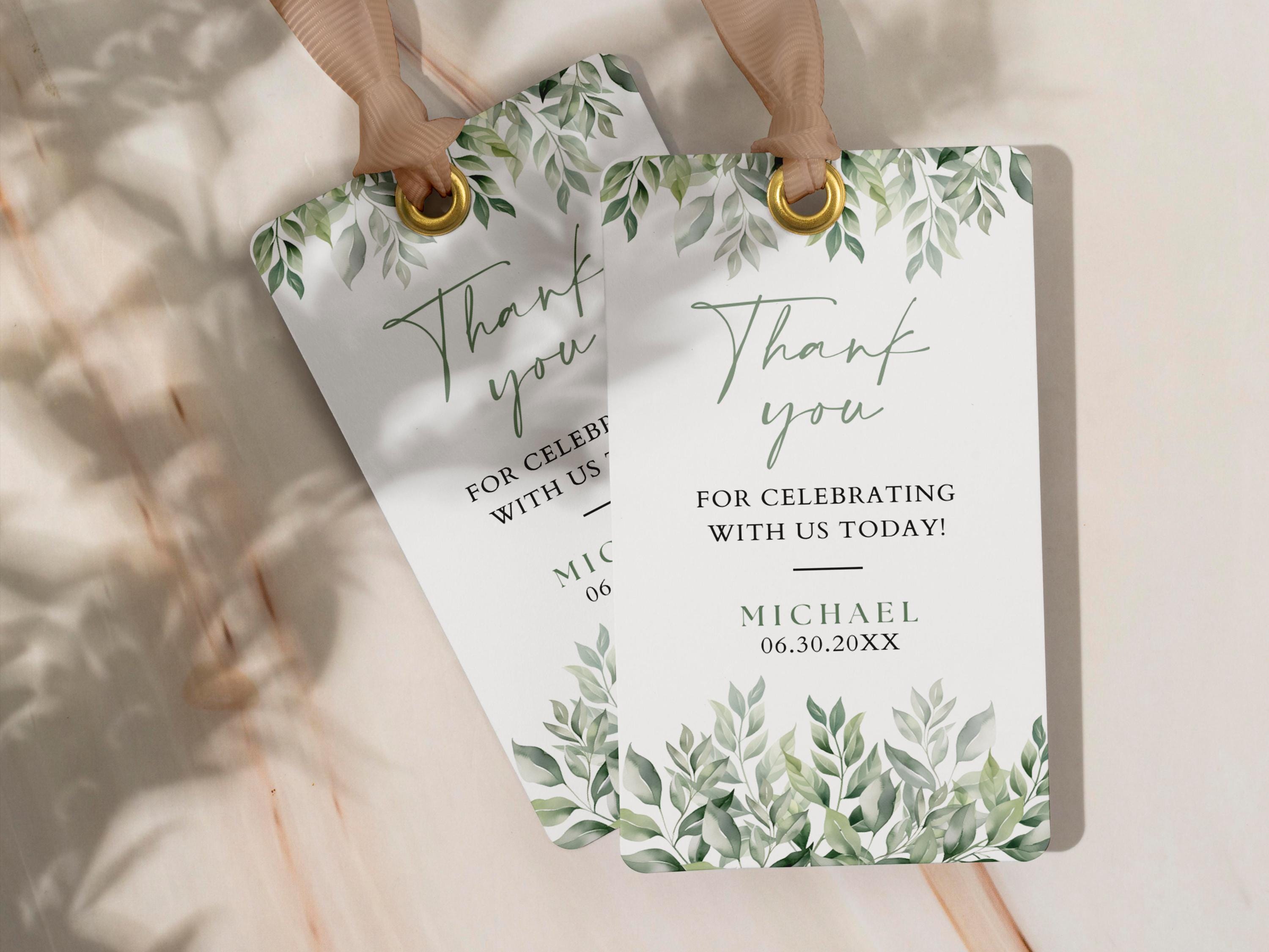 LDS Baptism Thank You Tag for Boy Girl Canva Template, Greenery Latter ...