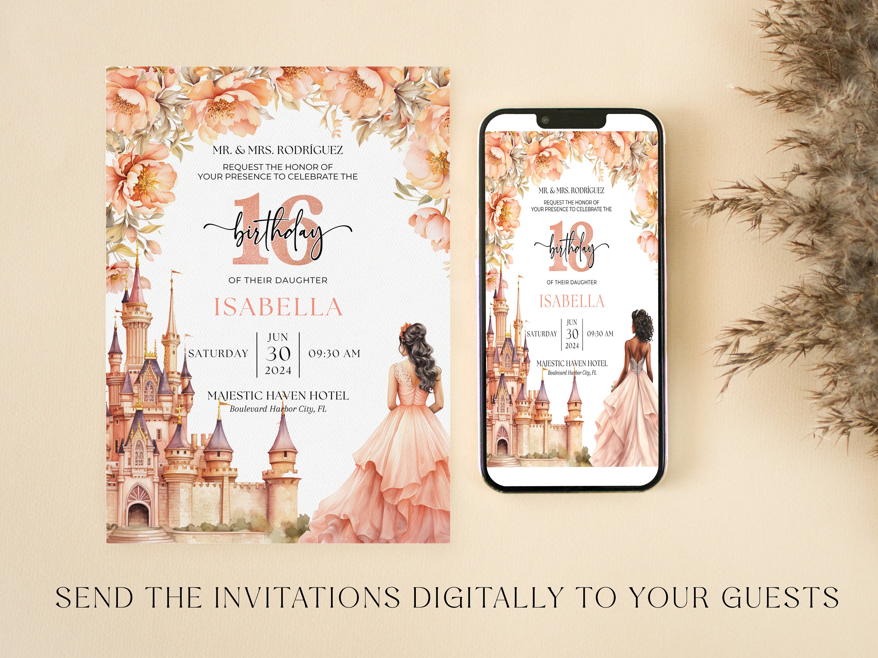 Magical Fairytale Theme Invitation, Princess Castle Birthday Template ...