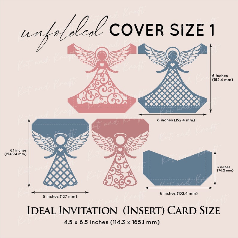 4 Angel Baptism Laser Cut Invitation Template for Baptism Boy and Girl ...