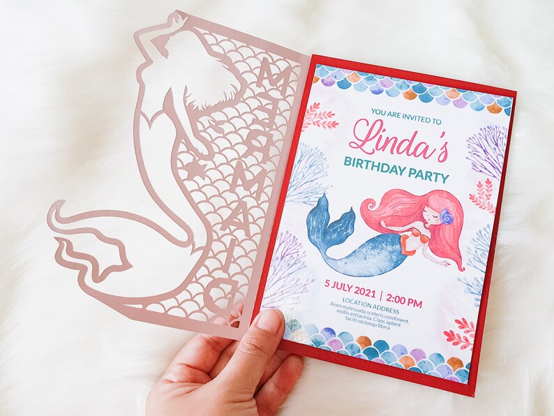Mermaid Birthday Invitation Mermaid Svg Mermaid Invitation for - Etsy