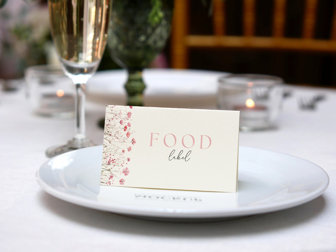 EDITABLE Pink Minimalist Food Label Canva Template for Baby Shower ...