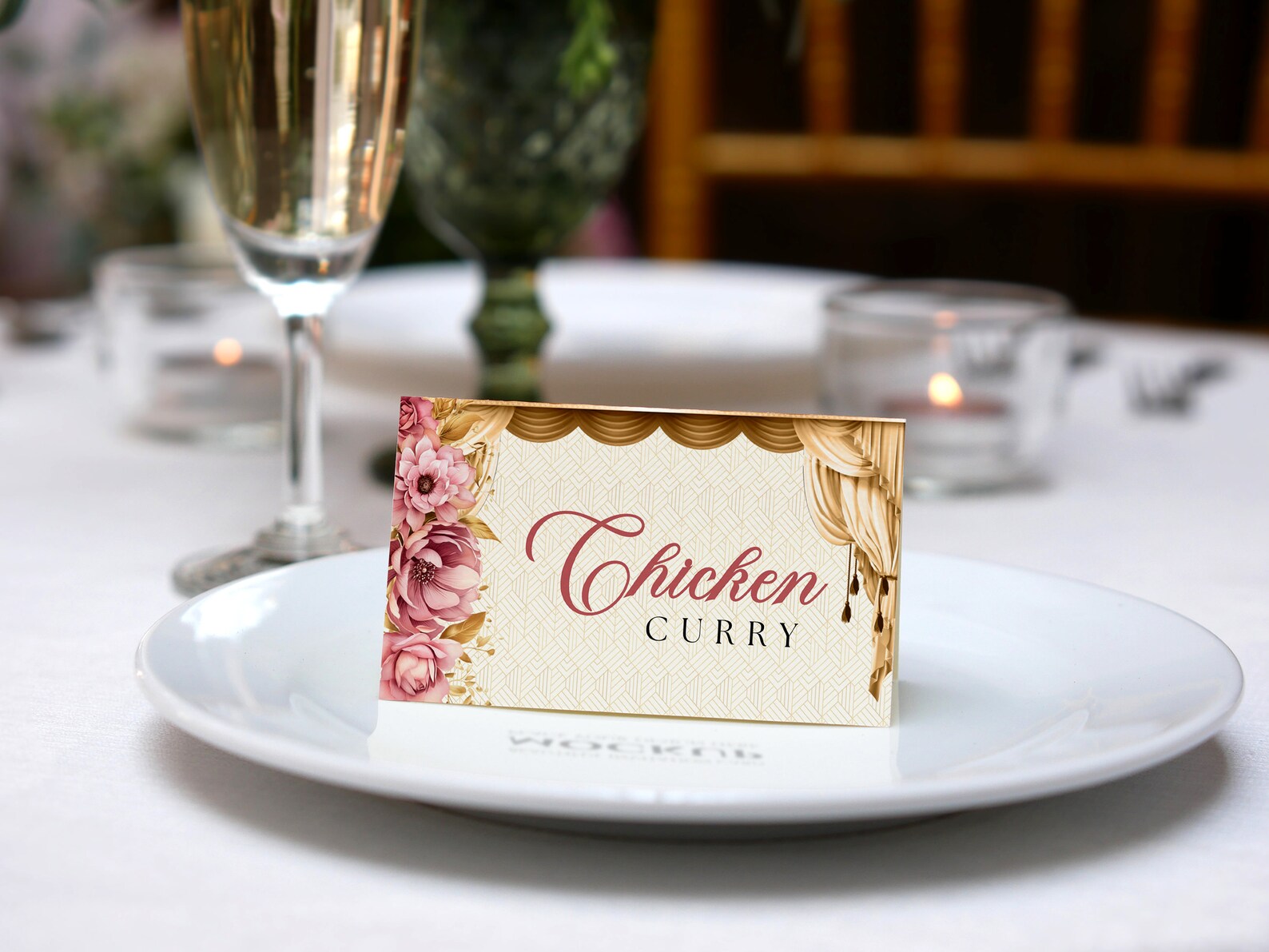 Mehndi Pink Gold Editable Food Label Canva Template for Indian Wedding ...