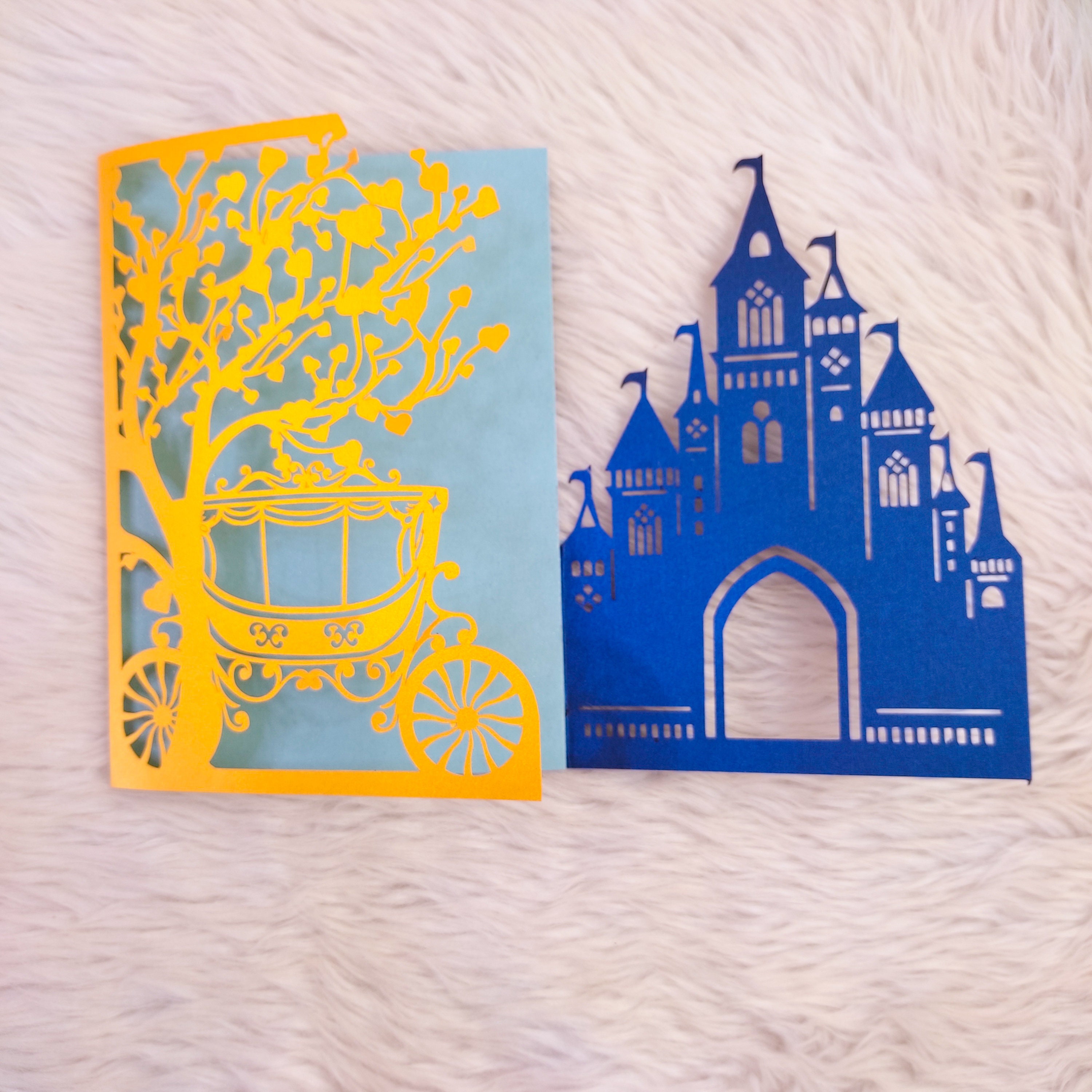 Fairy Tale Castle Carriage Princess Laser Cut Invitation Template Magic ...