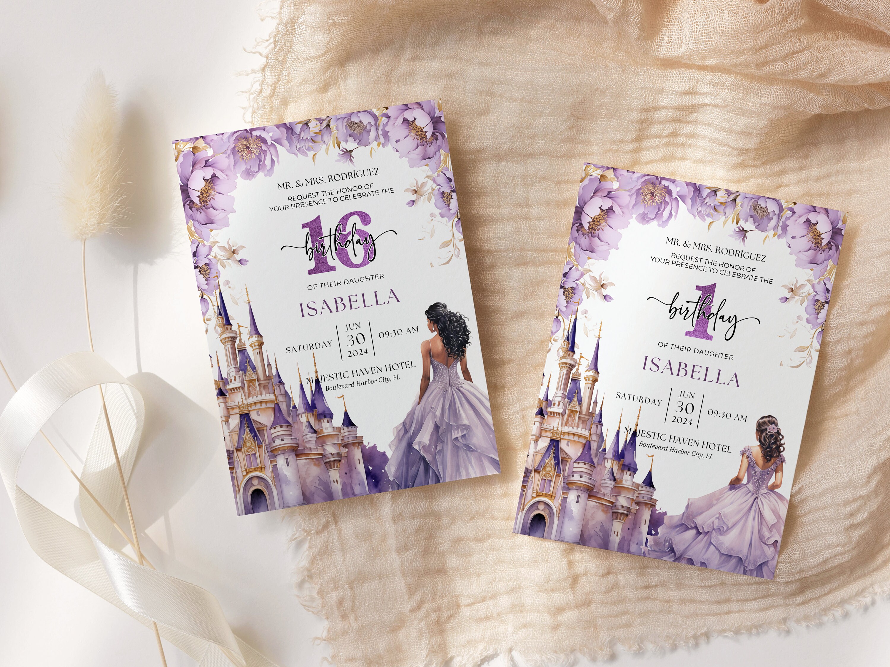 Magical Fairytale Theme Invitation, Princess Castle Birthday Template ...