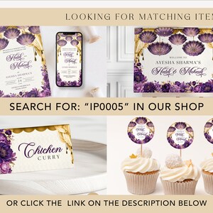 Mehndi Purple Lilac Editable Food Label Canva Template for Indian ...