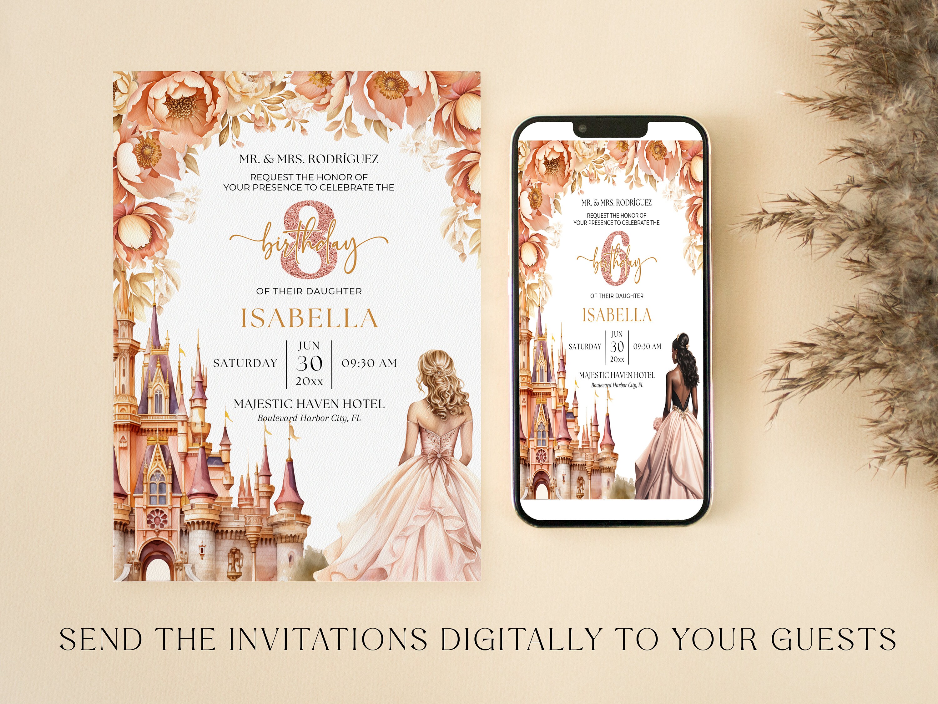 Magical Fairytale Theme Invitation, Princess Castle Birthday Template ...