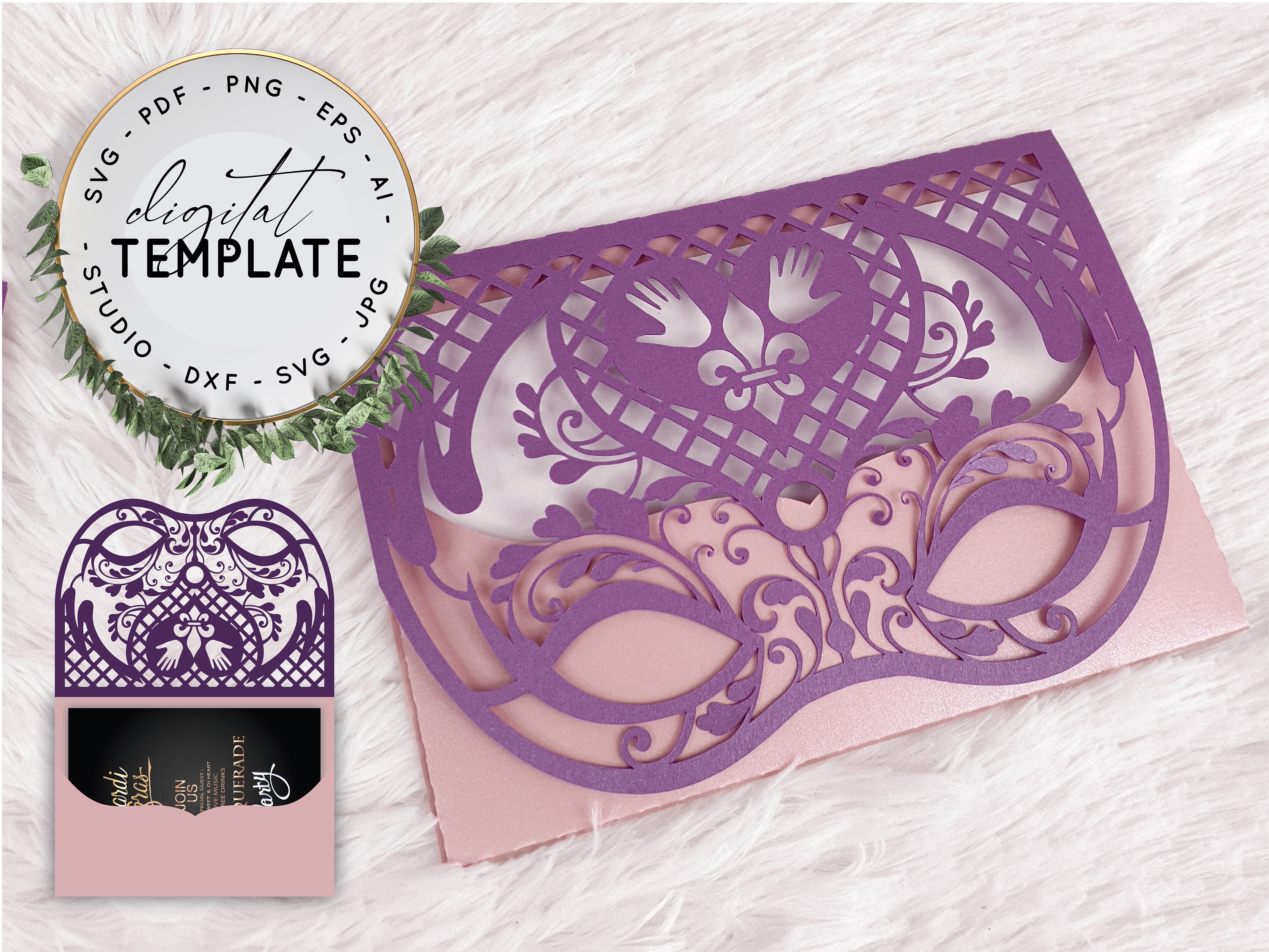 Intricate Masquerade Mask Template