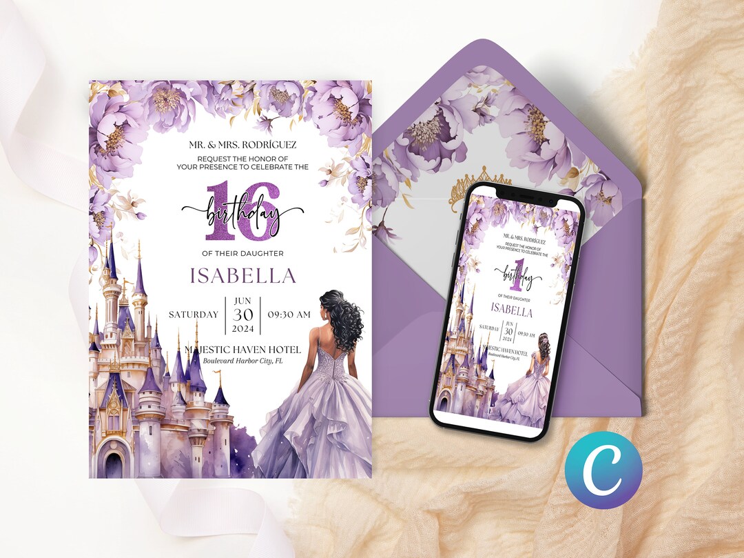 Magical Fairytale Theme Invitation, Princess Castle Birthday Template ...