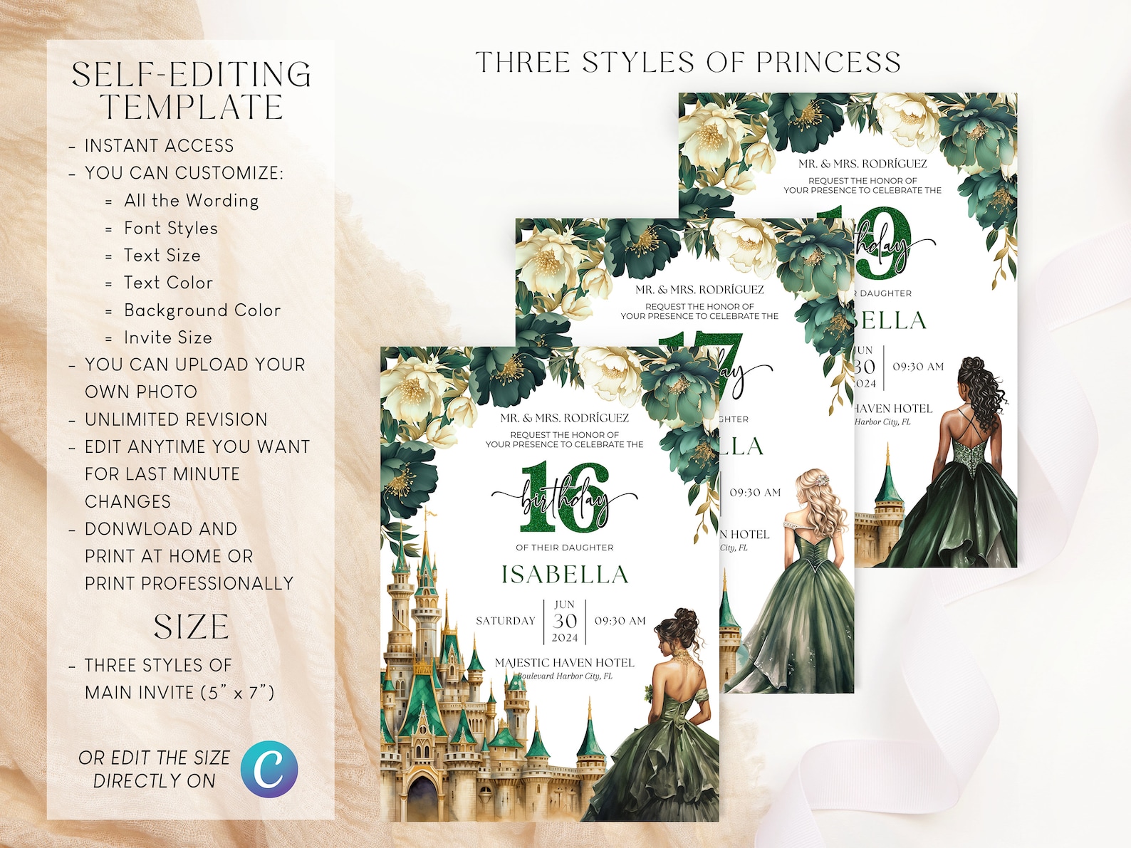 Magical Fairytale Theme Invitation, Princess Castle Birthday Template ...