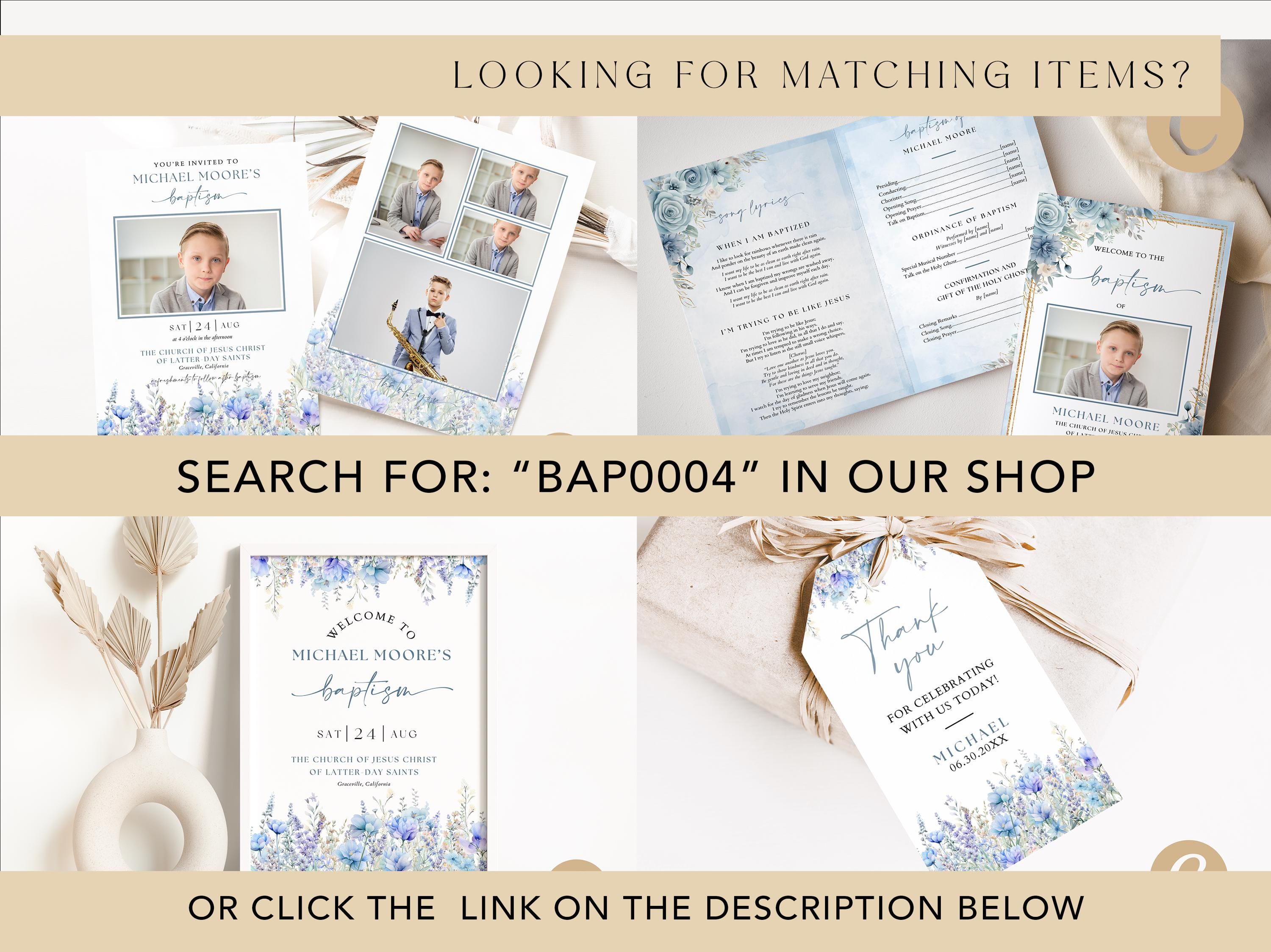 LDS Baptism Welcome Sign Template for Boy Canva Template, Blue ...