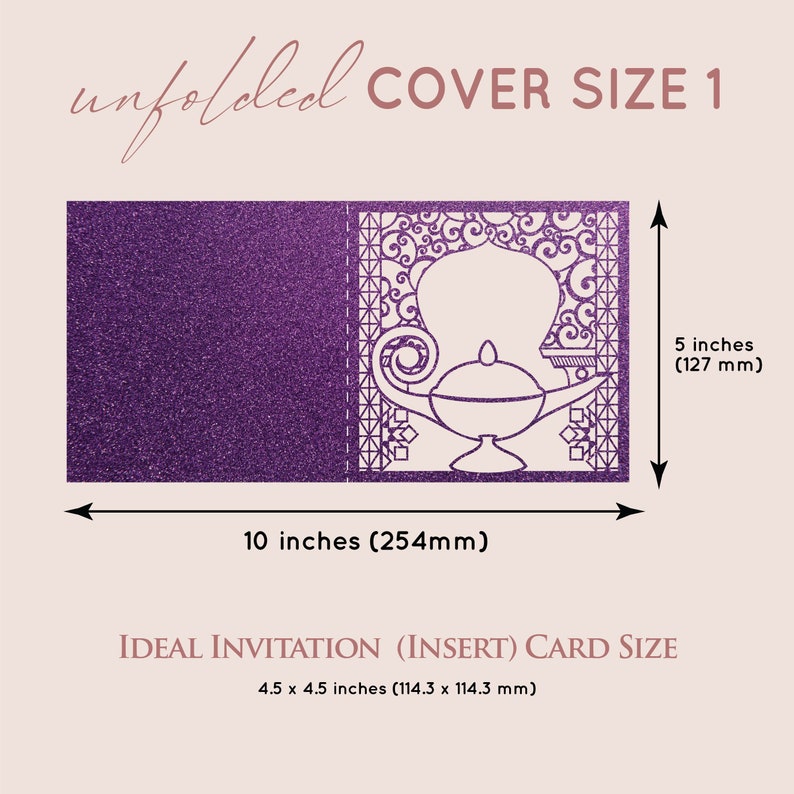 Princess Magical Design SVG Invitation Template for Quinceanera ...