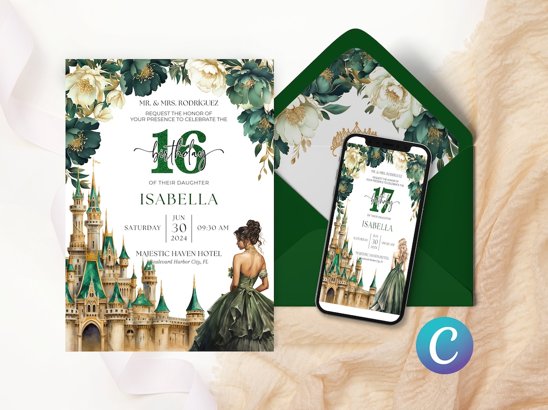Magical Fairytale Theme Invitation, Princess Castle Birthday Template ...