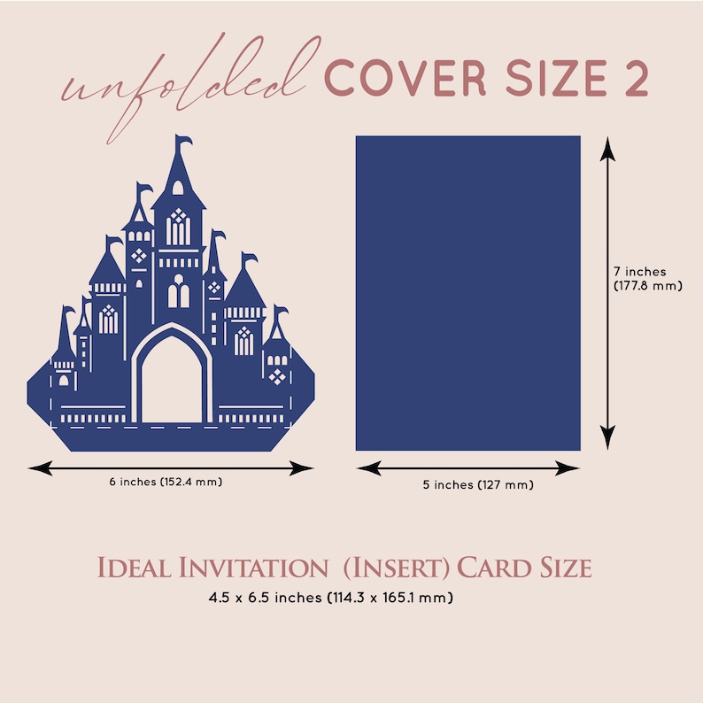 5X7 Fairy Tale Castle Carriage Princess Laser Cut Invitation Template ...