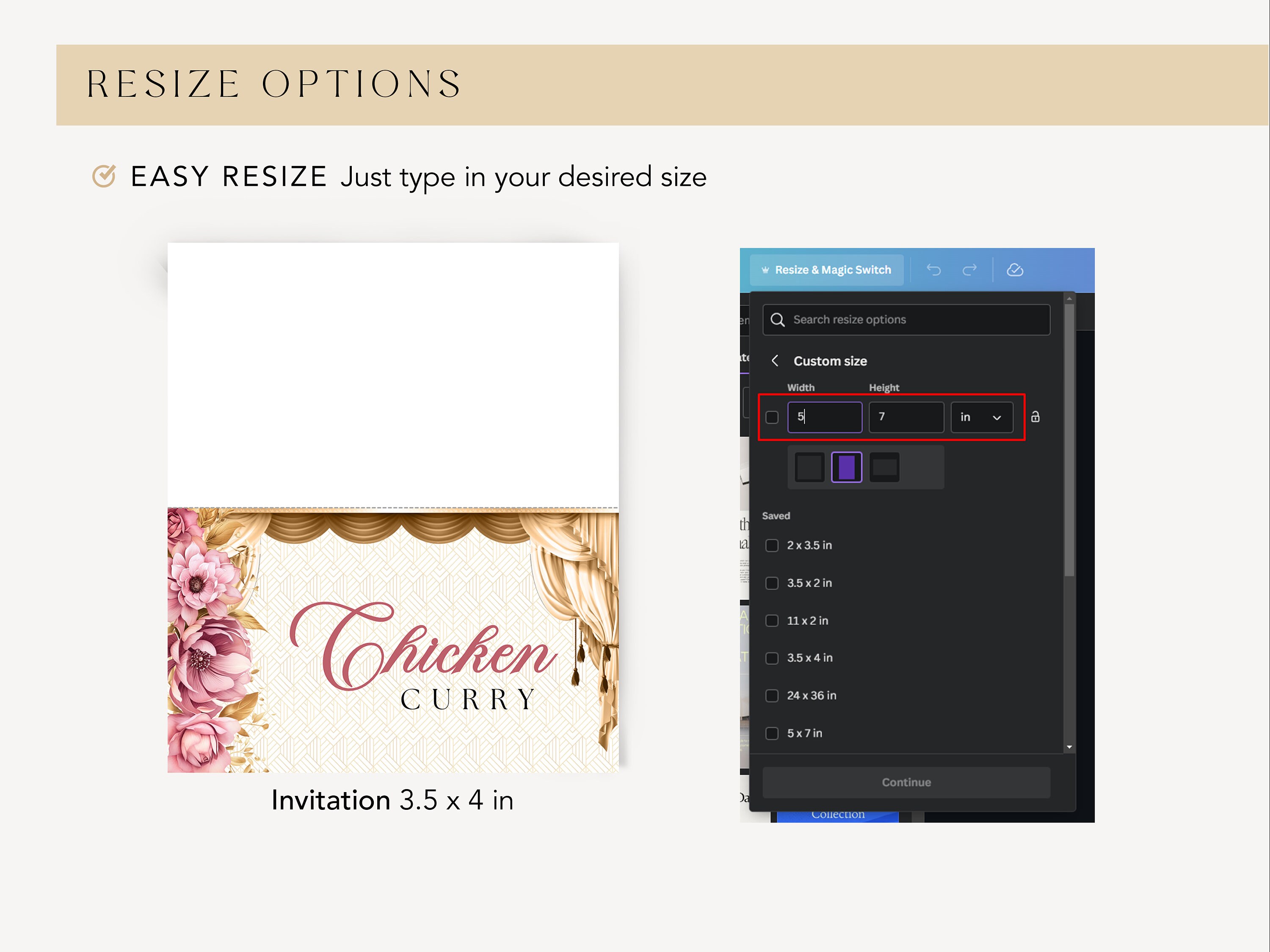 Mehndi Pink Gold Editable Food Label Canva Template for Indian Wedding ...
