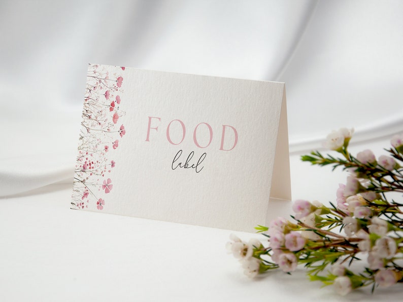 EDITABLE Pink Minimalist Food Label Canva Template for Baby Shower ...