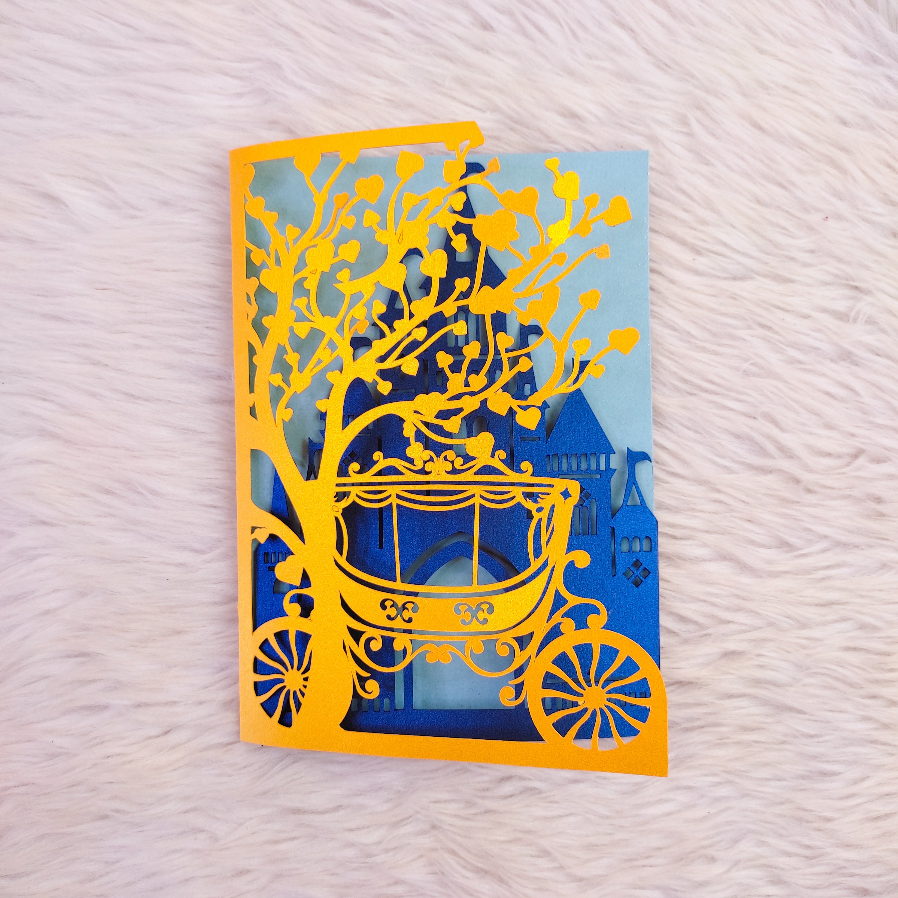 Fairy Tale Castle Carriage Princess Laser Cut Invitation Template Magic ...