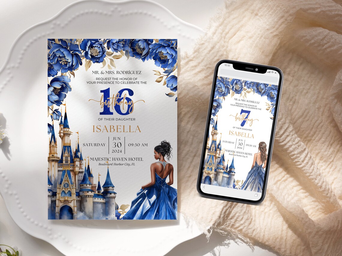 Magical Fairytale Theme Invitation, Princess Castle Birthday Template ...