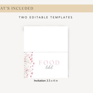 EDITABLE Pink Minimalist Food Label Canva Template for Baby Shower ...