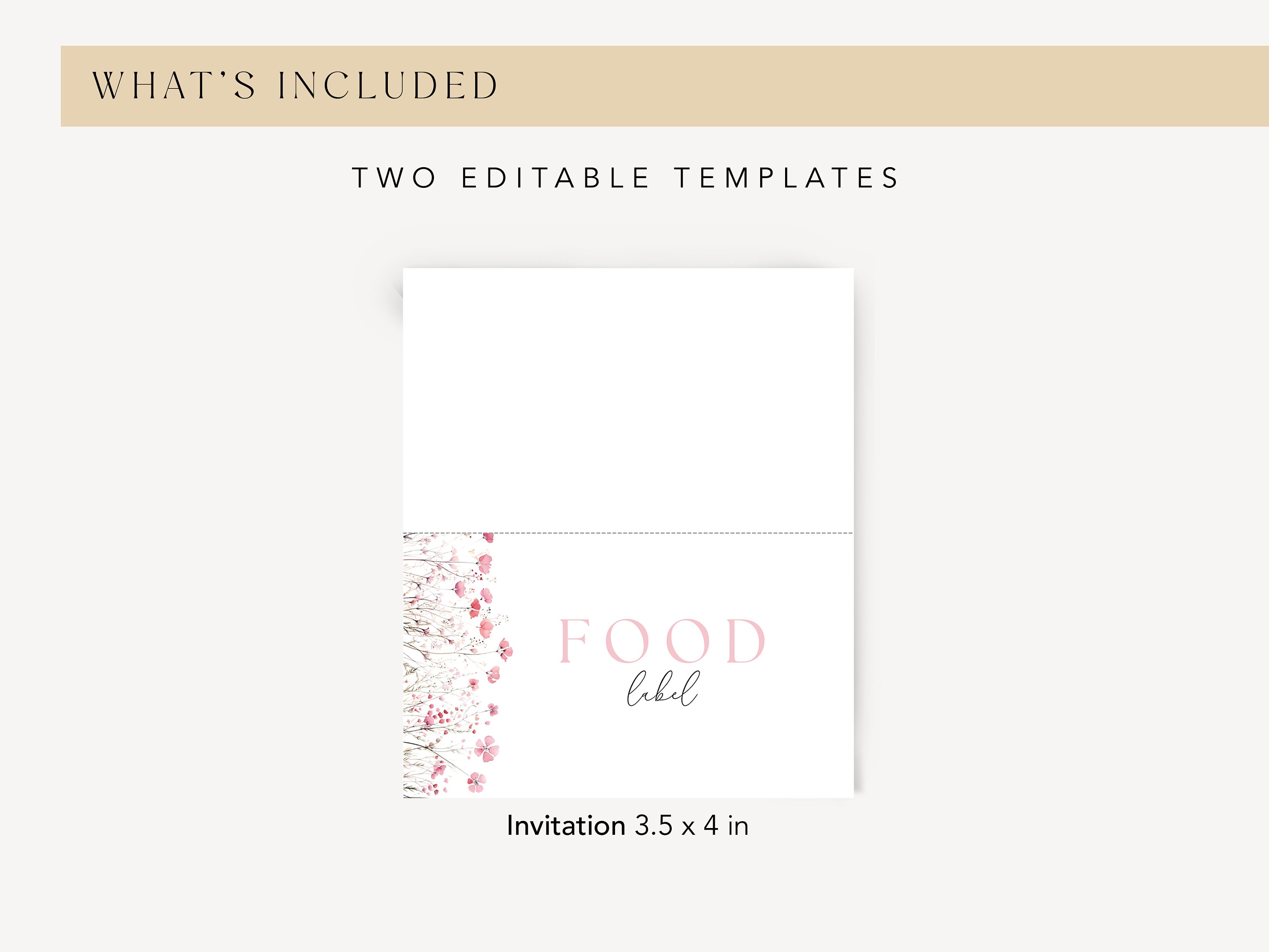 EDITABLE Pink Minimalist Food Label Canva Template for Baby Shower ...