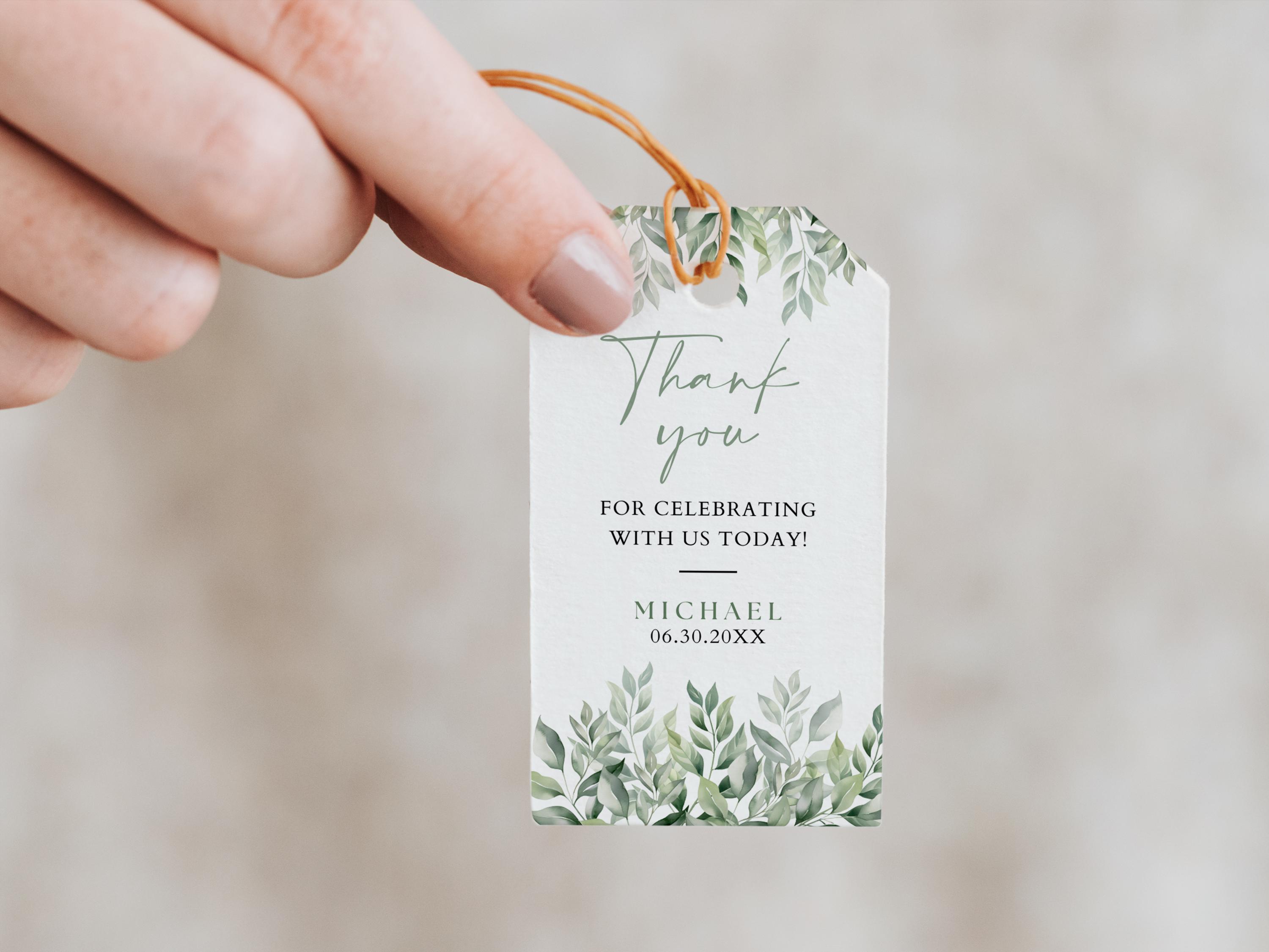 LDS Baptism Thank You Tag for Boy Girl Canva Template, Greenery Latter ...