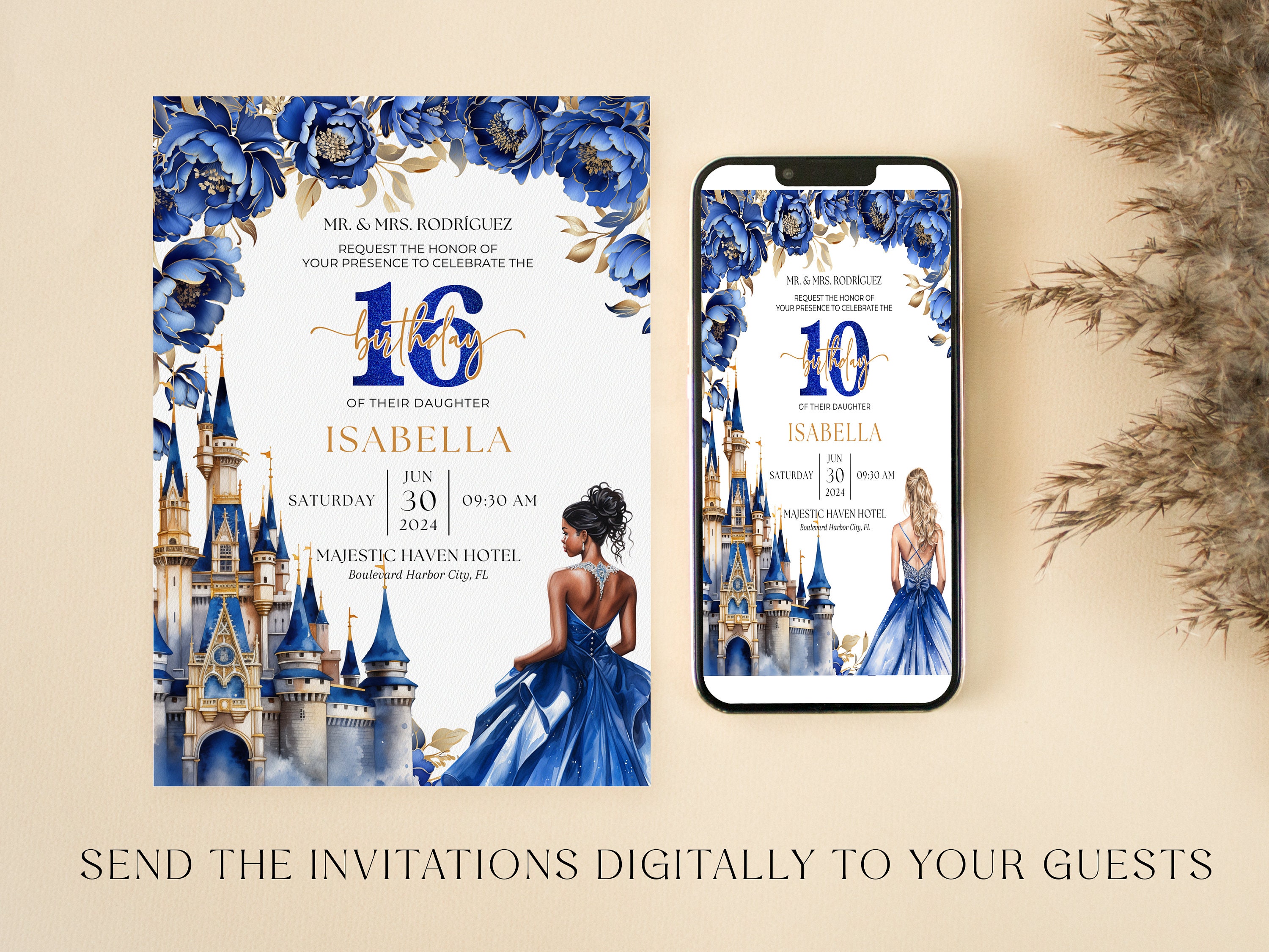 Magical Fairytale Theme Invitation, Princess Castle Birthday Template ...