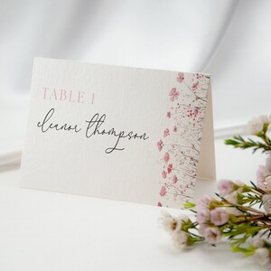 EDITABLE Minimalist Pink Place Cards Canva Template for Baby Shower ...