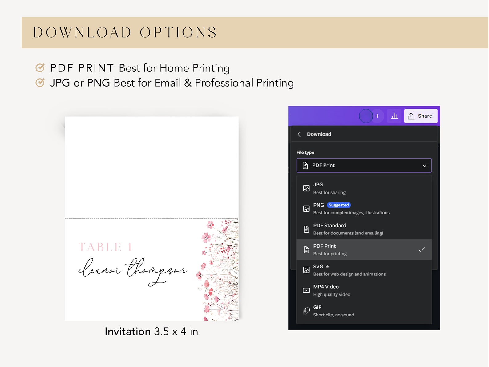 EDITABLE Minimalist Pink Place Cards Canva Template for Baby Shower ...