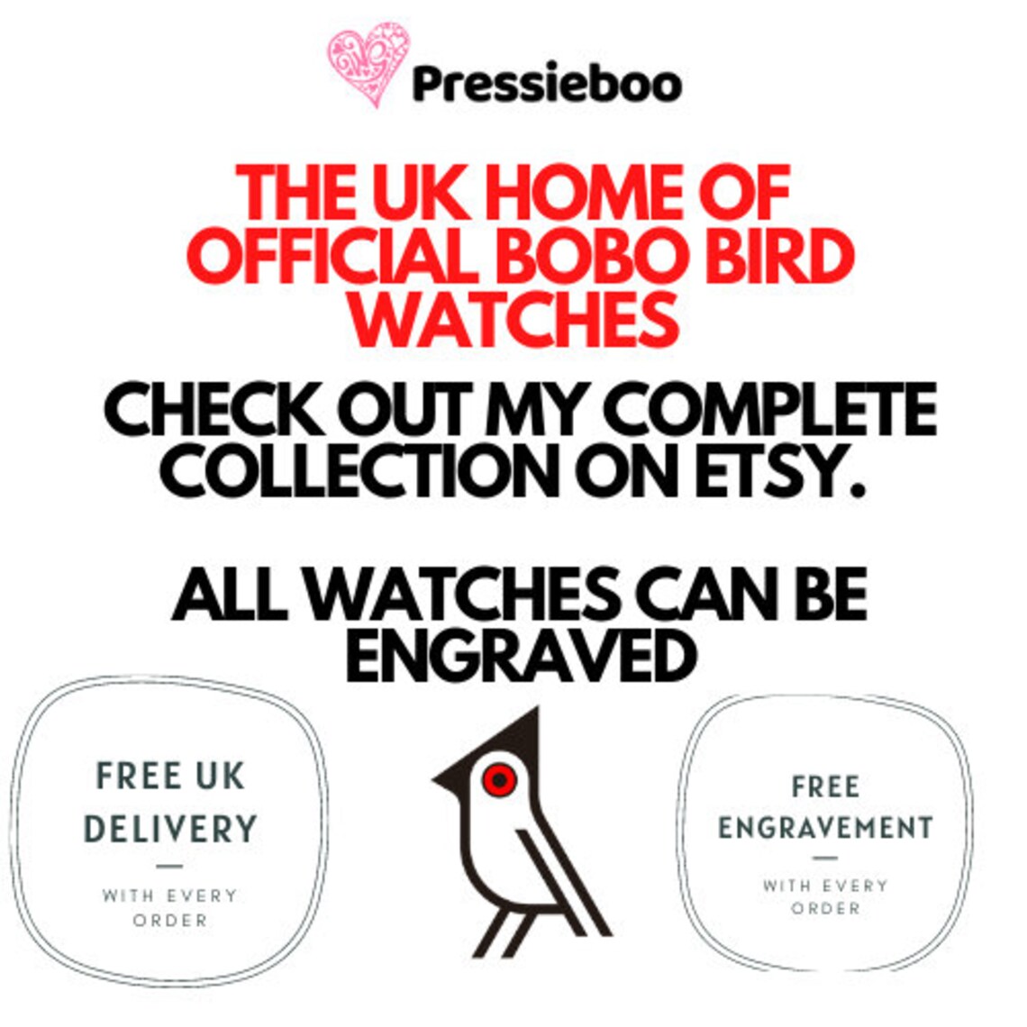 BOBO BIRD Official UK Supplier Wooden Watch Engraved Bobo Bird | Etsy UK