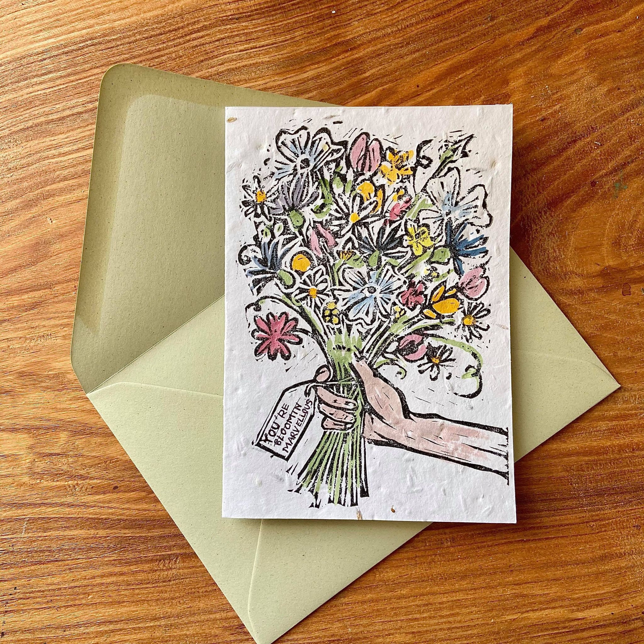 Paper Plantable Seed Paper Flower card Wildflower seed card You're ...