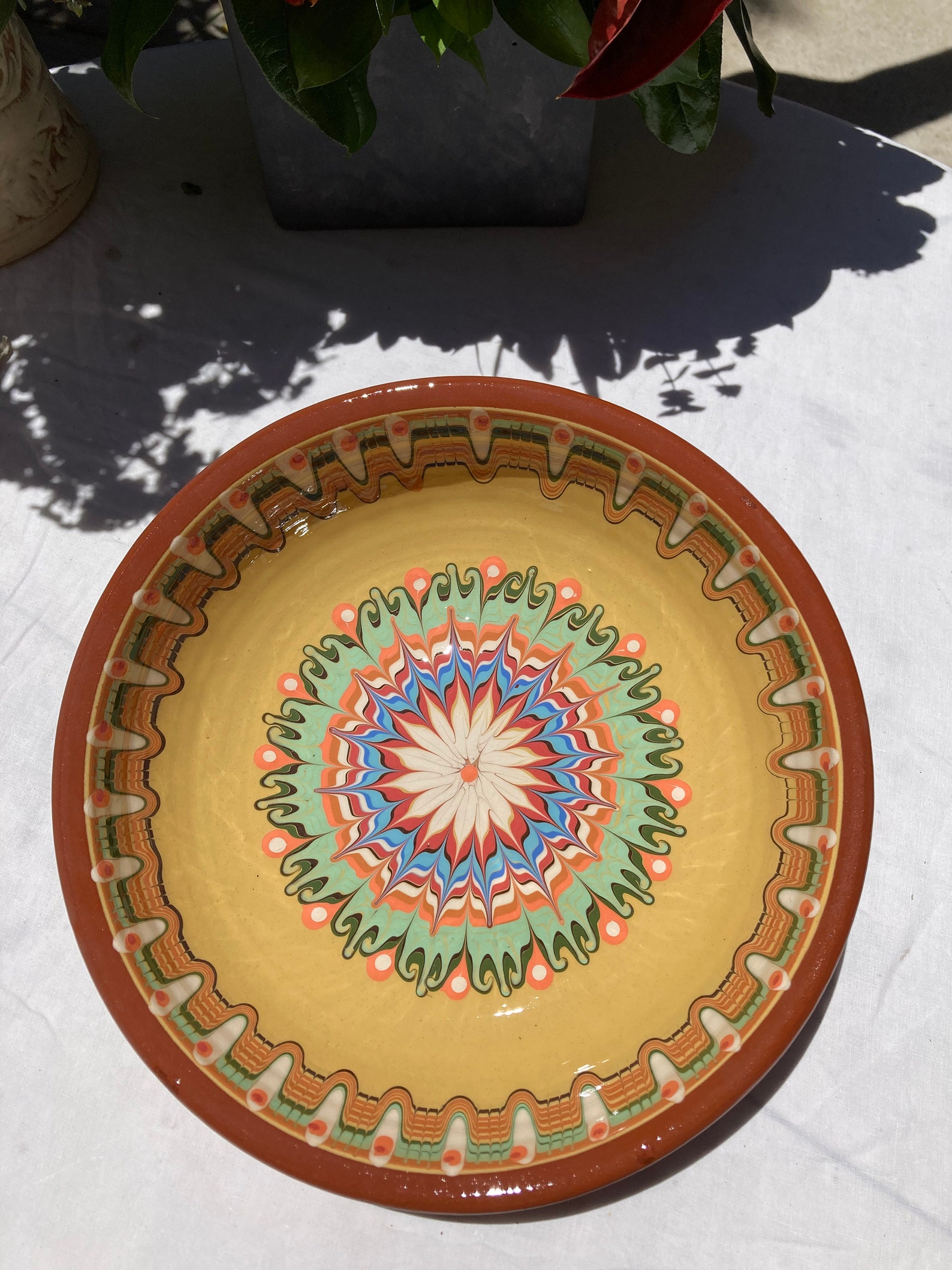 Spaghetti Bowl Bulgarian Pottery Hand Painted Ceramic Bowl Serving Bowl ...