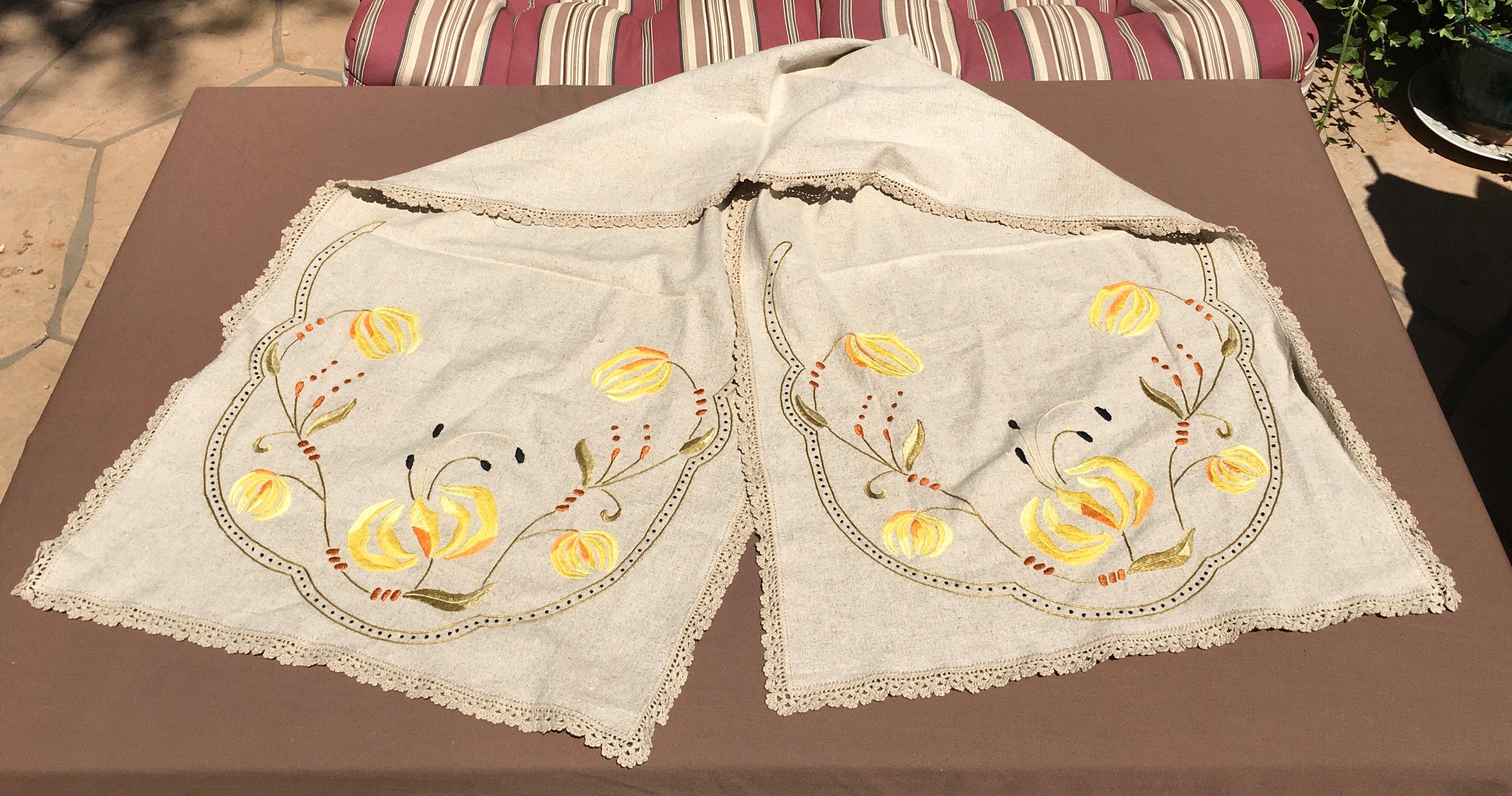 Hand Embroidered Linen Reproduction Linen Arts and Crafts - Etsy