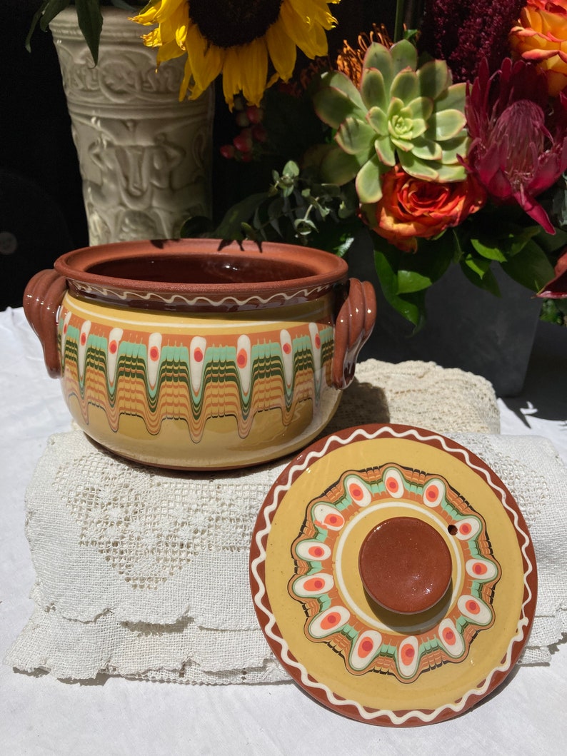 Medium Crock Pot 2 Liters Bulgarian Crock Pot Bulgarian Pottery Hand ...