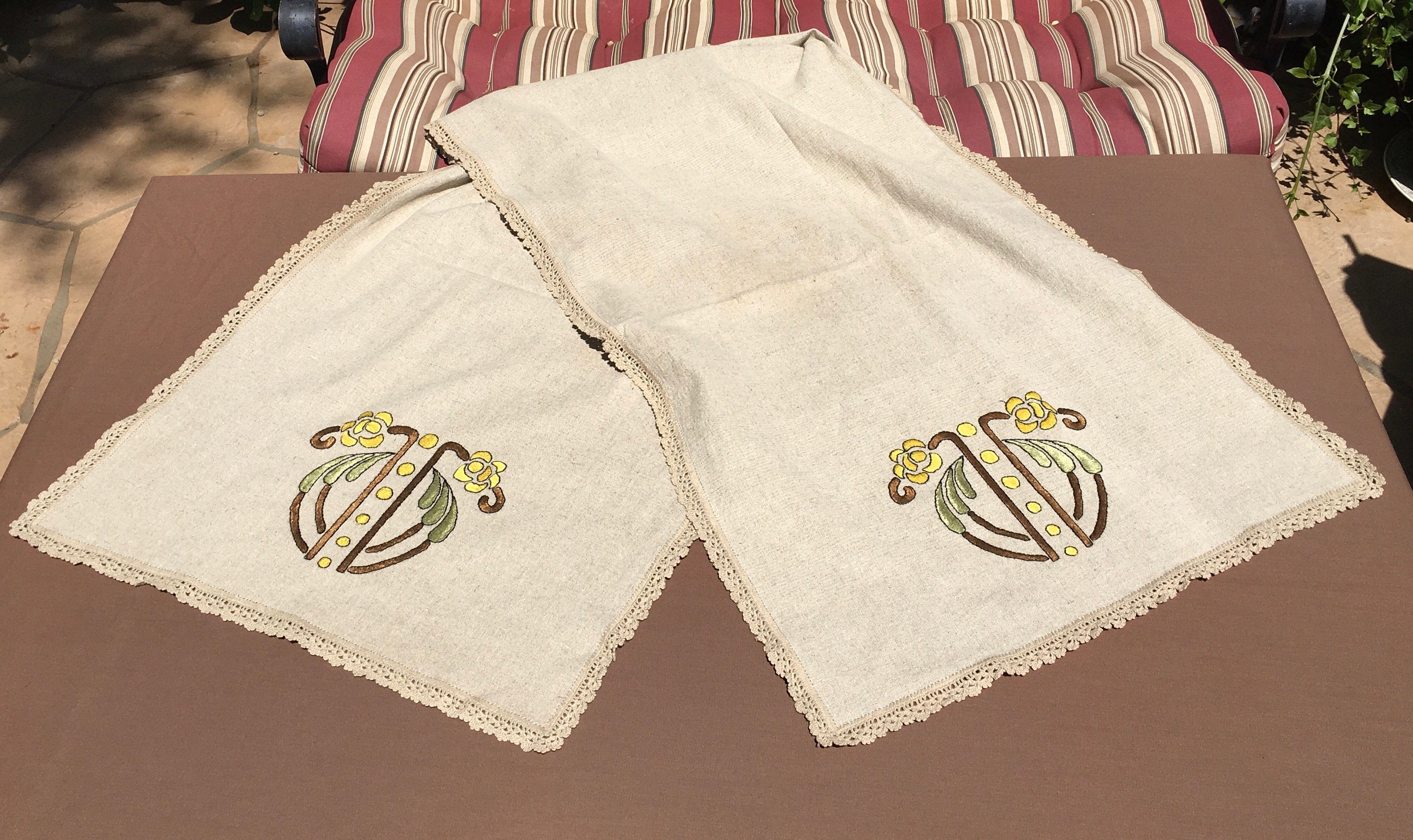 Hand Embroidered Linen Reproduction Linen Arts and Crafts - Etsy