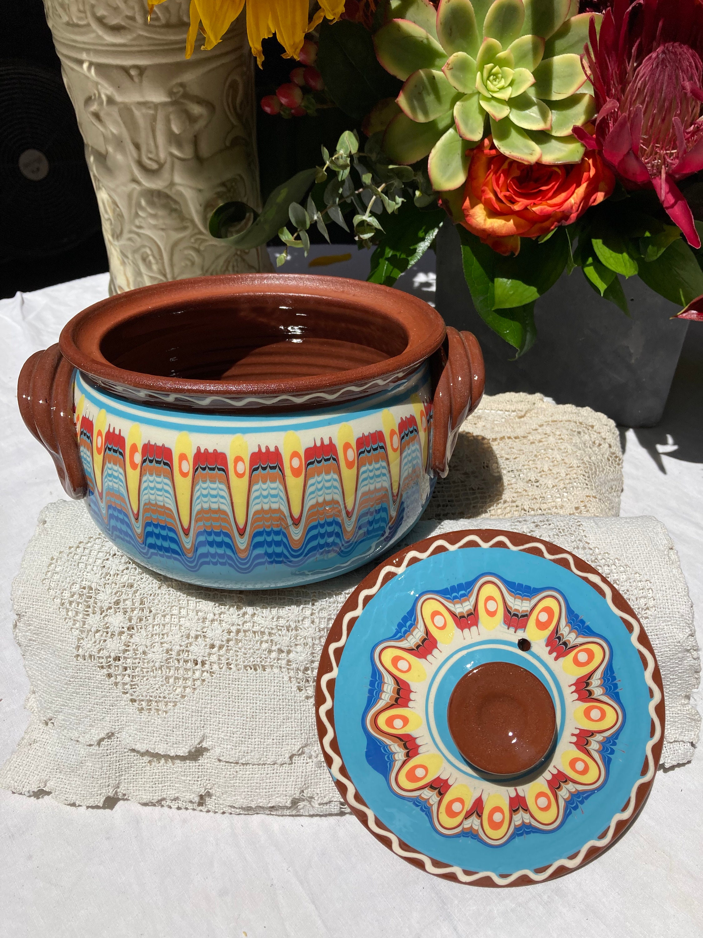 Medium Crock Pot 2 Liters Bulgarian Crock Pot Bulgarian Pottery Hand ...