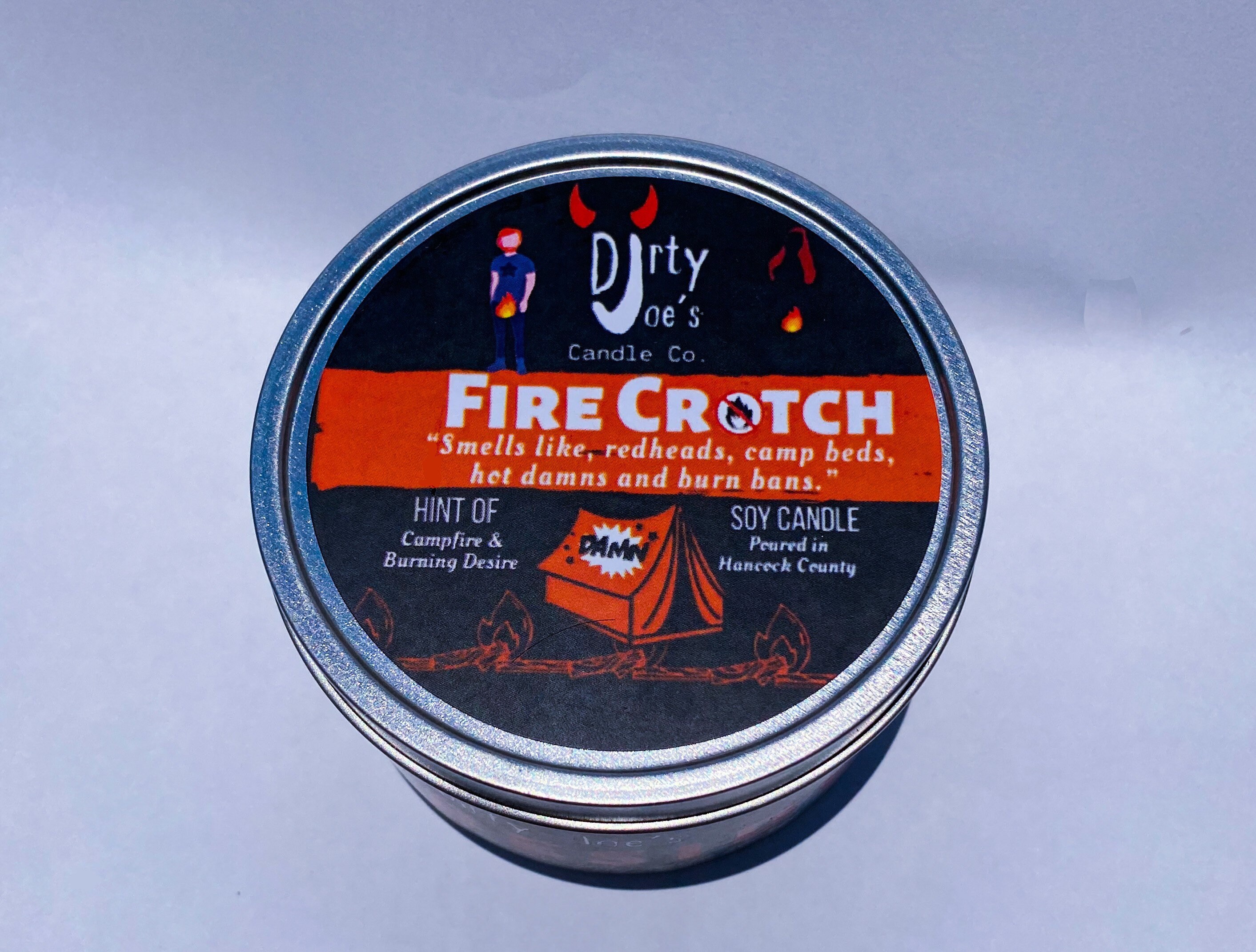 FIRECROTCH Fireside scented candle Red heads Campfire smell Funny ...