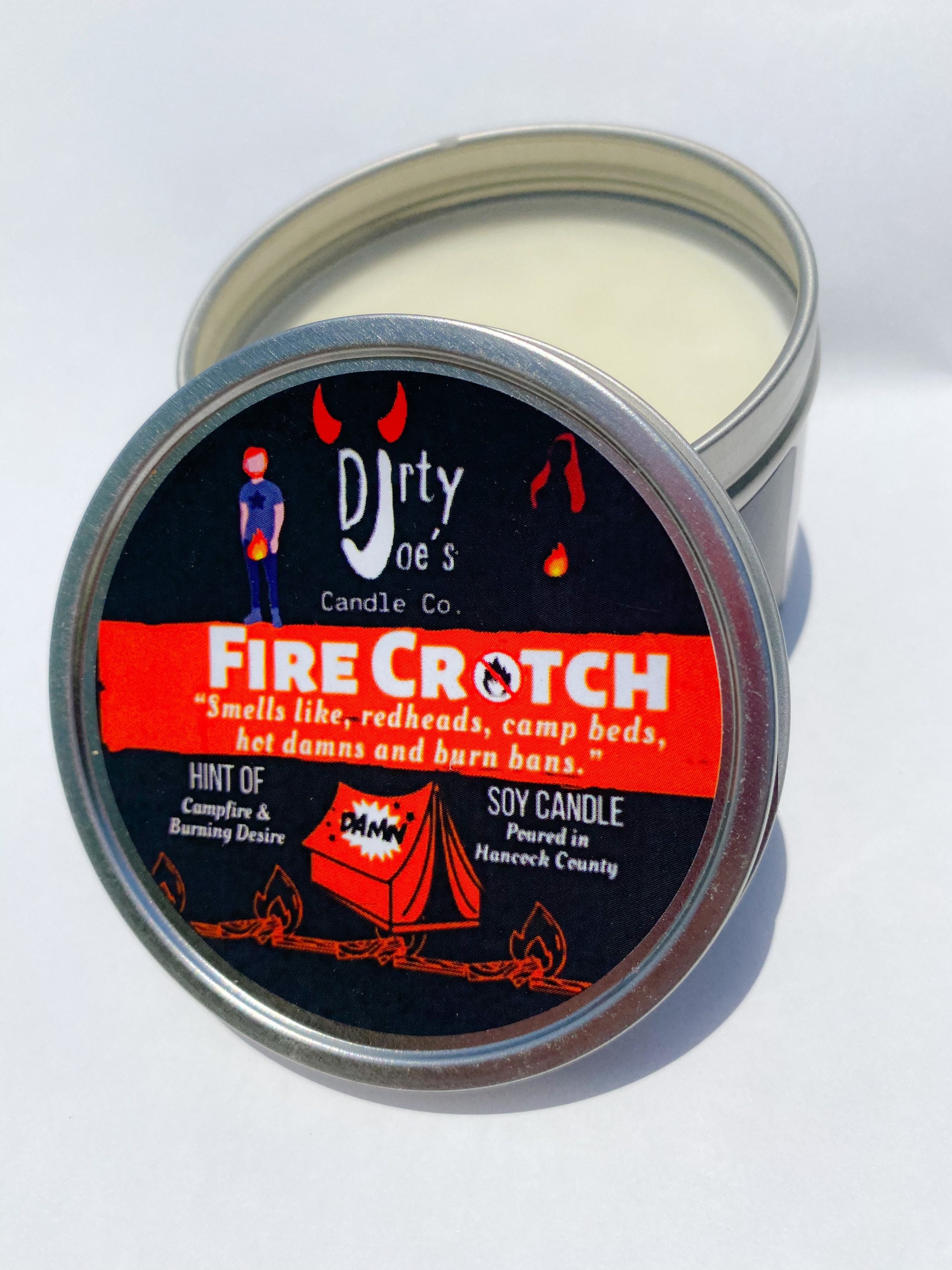 FIRECROTCH Fireside scented candle Red heads Campfire smell Funny ...