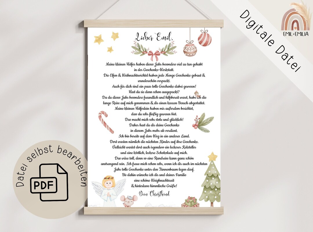 Post vom Christkind- Heiligabend - Personalisierter Brief - Christkind ...