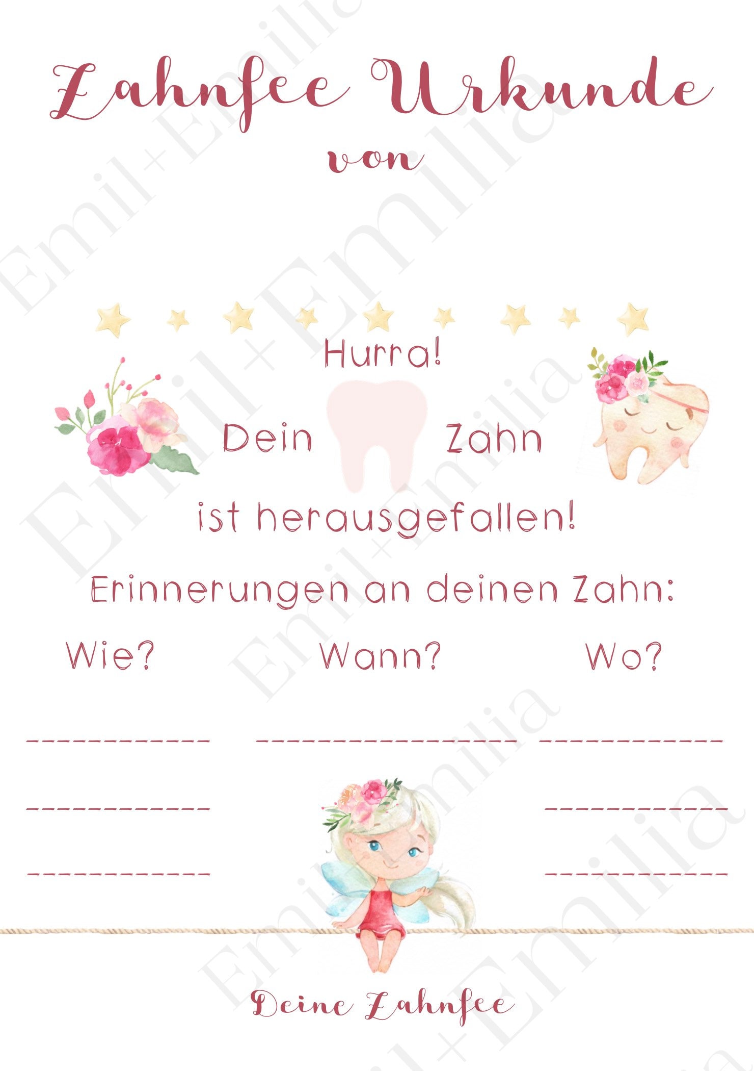 Zauberhafte Post von der Zahnfee II. Personalisierter Brief | Etsy
